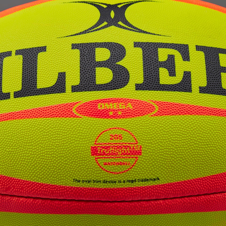 GILBERT MATCH OMEGA RUGBY BALL FLUORESCENT/ORANGE