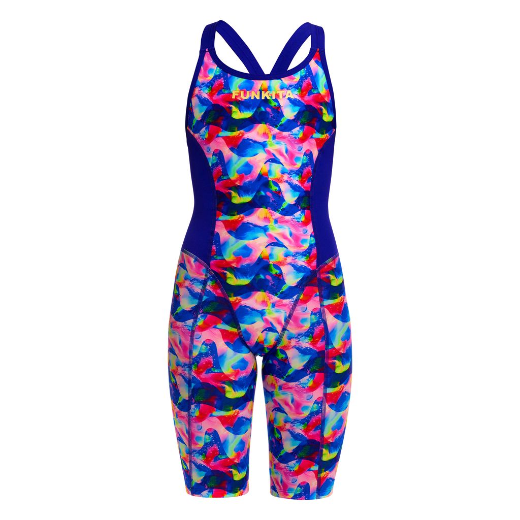 FUNKITA LADIES FASTLEG TRAINING 1 PIECE WET WAVE MULTI COLOUR
